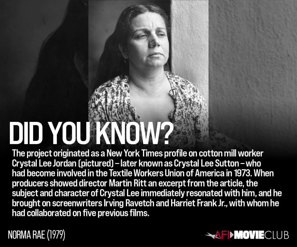 AFI Movie Club: NORMA RAE | American Film Institute