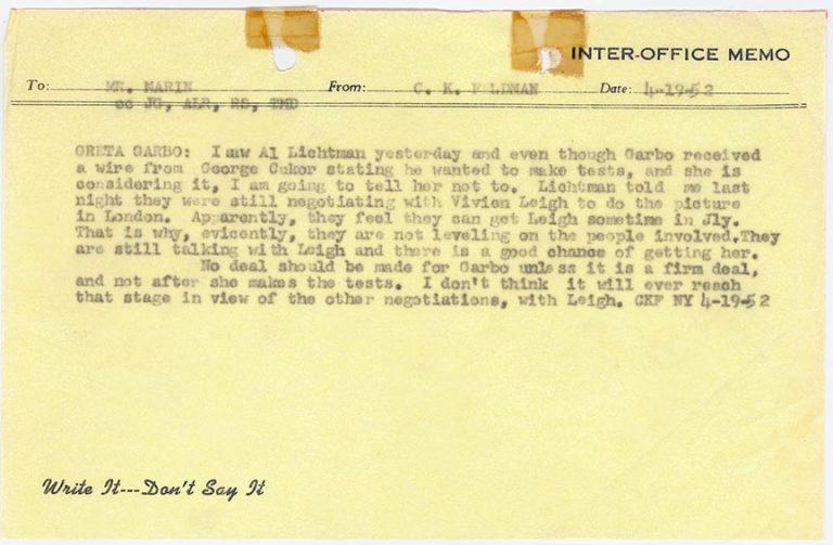 Charles K. Feldman – AFI Collection | American Film Institute