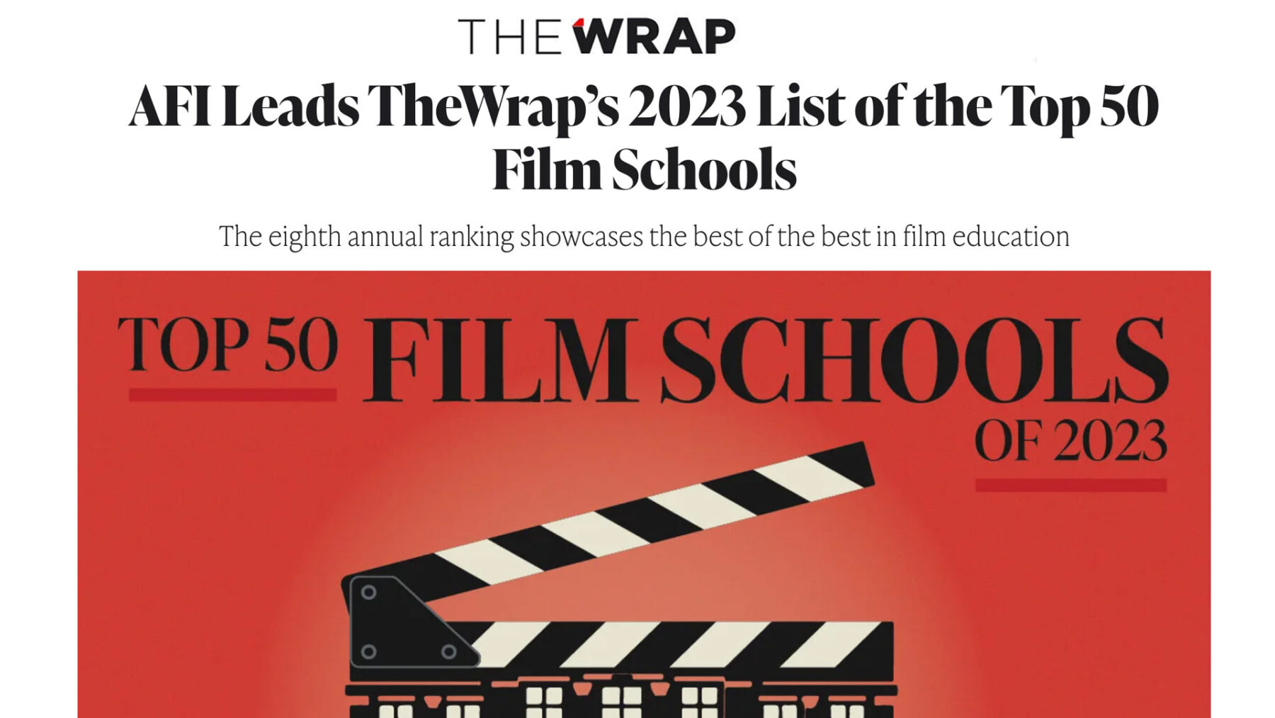AFI Named Top Film School by TheWrap for Second Year in a Row ...